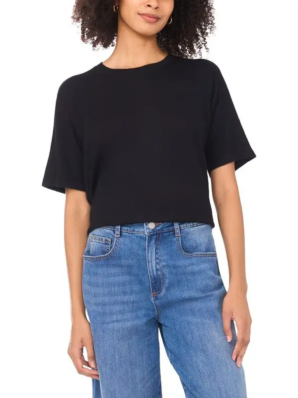 Vince Camuto Crewneck Knit Top - Rich Black