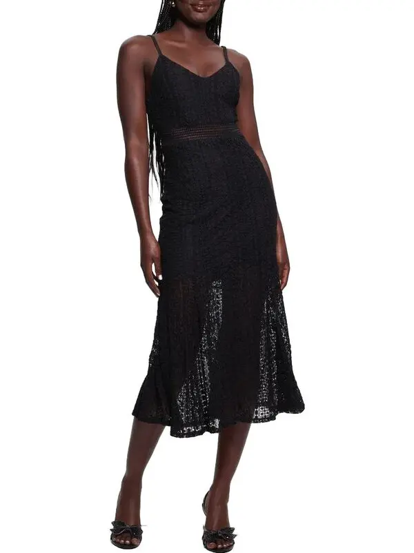 Guess Marie Lace Midi Dress - Jet Black A996