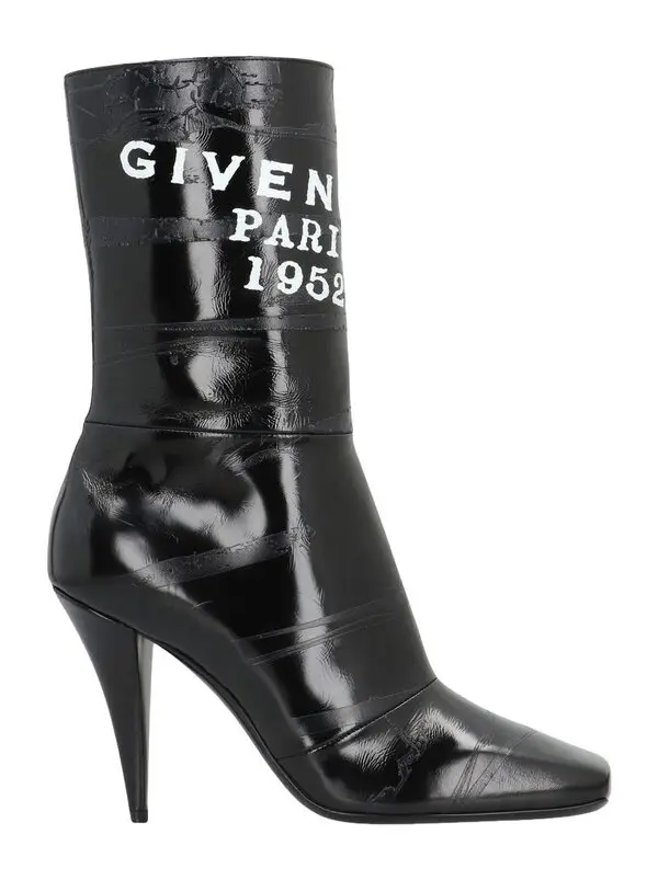 Givenchy Sliced Square Tape Leather Ankle Boots - Black