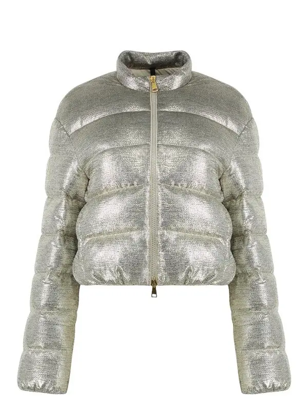 Moncler Paillys Short Down Jacket - Silver