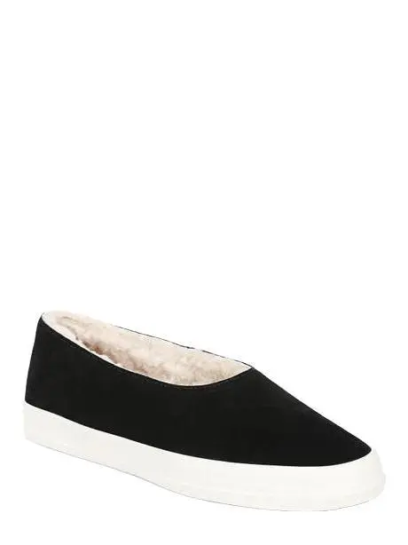 FAVORITE DAUGHTER Iris Shearling-lined Slip-on Sneakers - Black
