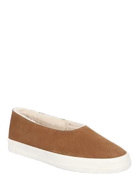 FAVORITE DAUGHTER Iris Shearling-lined Slip-on Sneakers - Brown Sugar