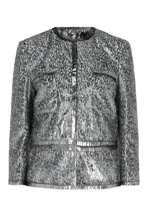 Givenchy Animal Print Single Breasted Jacket - Silver