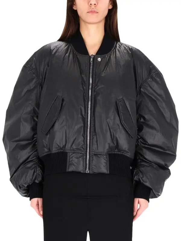 Rick Owens Oversize Fit Bomber Jacket - Black