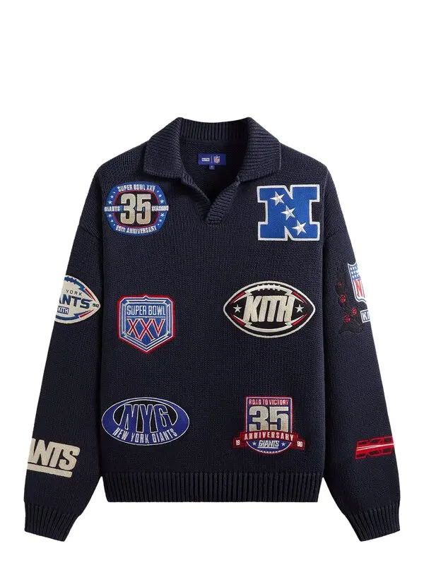 Kith For The Nfl New York Giants Nelson Rugby Sweater - Black
