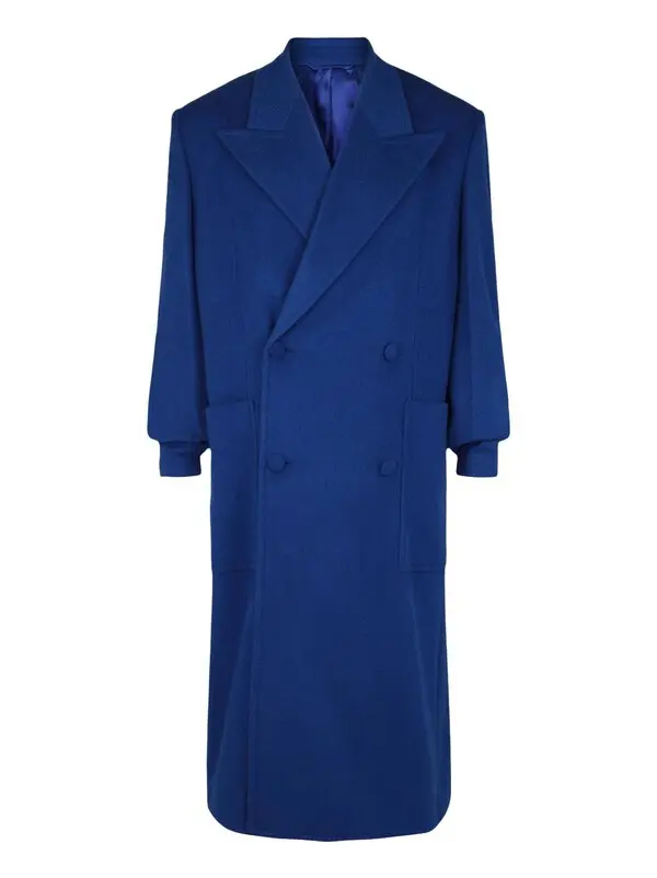 Givenchy Oversized Wool Blend Long Coat - Blue