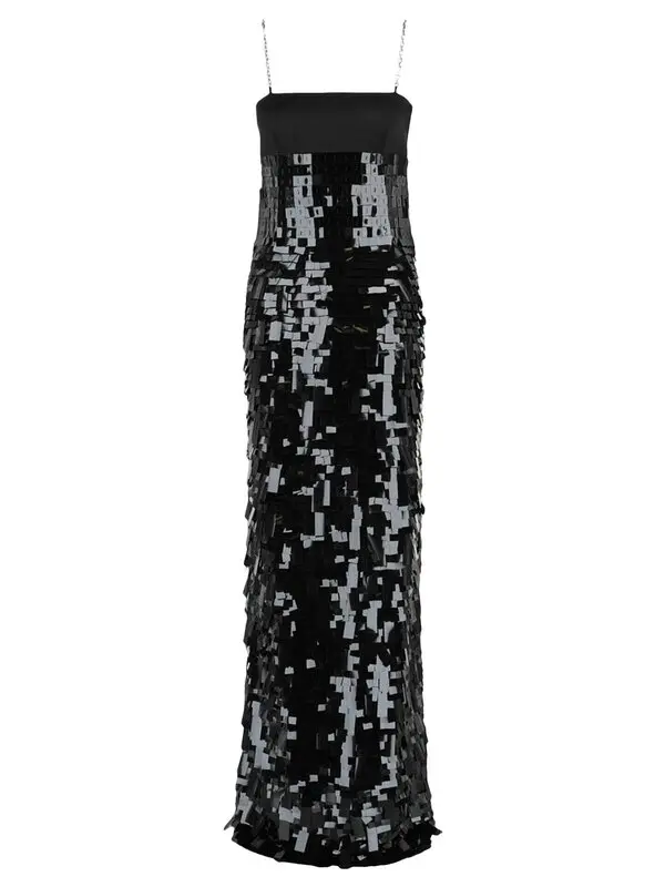 Givenchy Sequin Chain Strap Gown - Black
