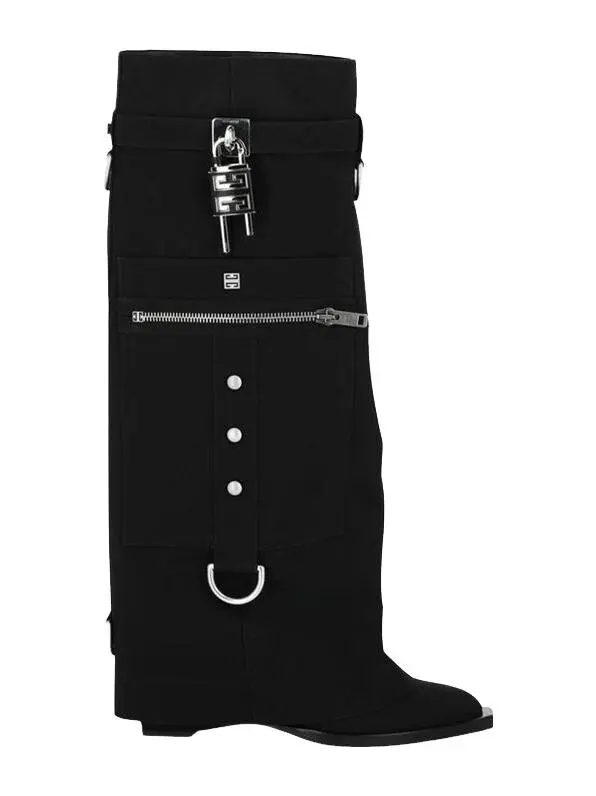 Givenchy Shark Lock Cowboy Boot - Black