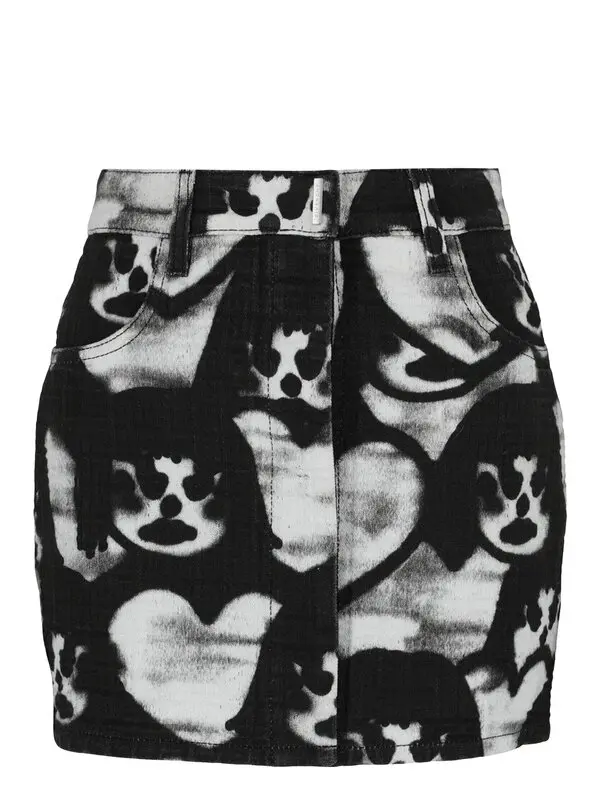 Givenchy X Chito Graffiti Denim Skirt - White