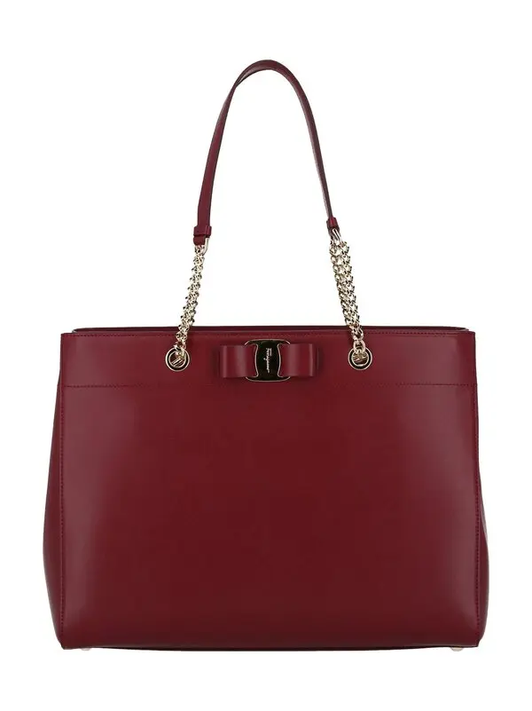 FERRAGAMO Vara Bow Leather Tote - Red