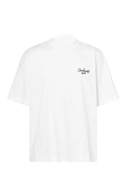 Carhartt Work In Progress Signature Script Short-sleeves Cotton-jersey T-shirt - White Black