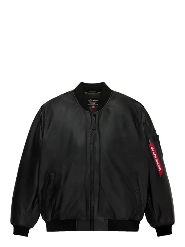 Alpha Industries Ma-1 Leather Jacket - Black