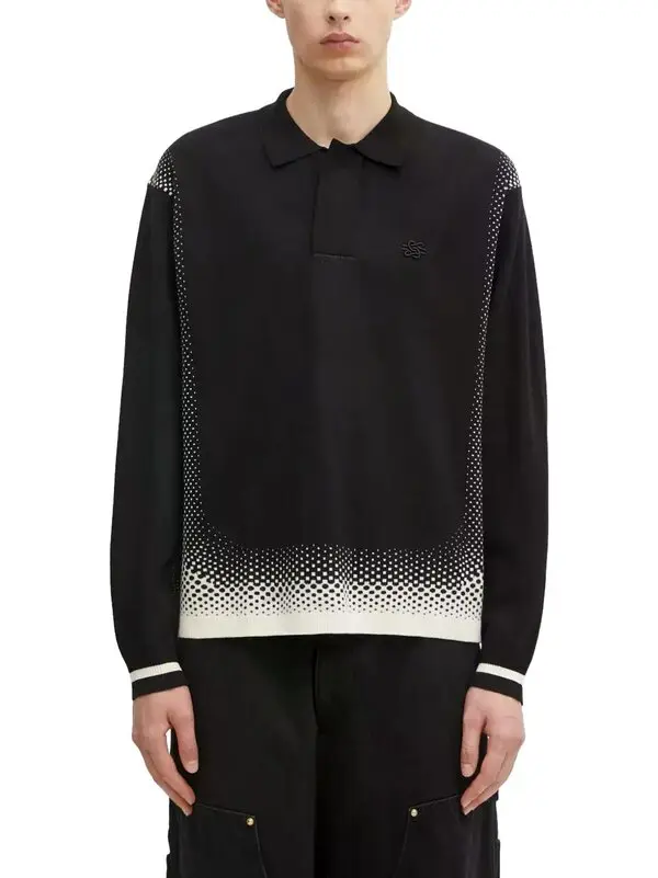 Filling Pieces Long-sleeves Polo Shirt - Black
