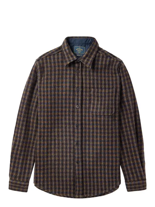 Portuguese Flannel Checked Wool-tweed Shirt - Brown