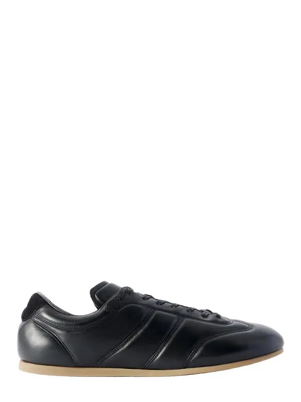 LEMAIRE Suede-trimmed Leather Sneakers - Black