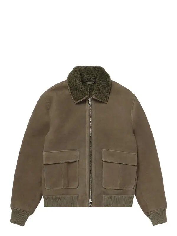 Mr P. Shearling Bomber Jacket - Green