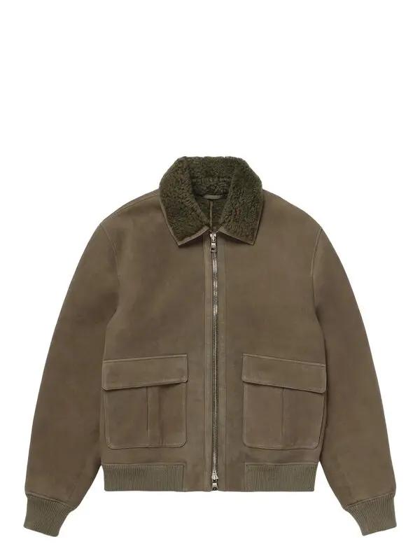 Mr P. Shearling Bomber Jacket - Green