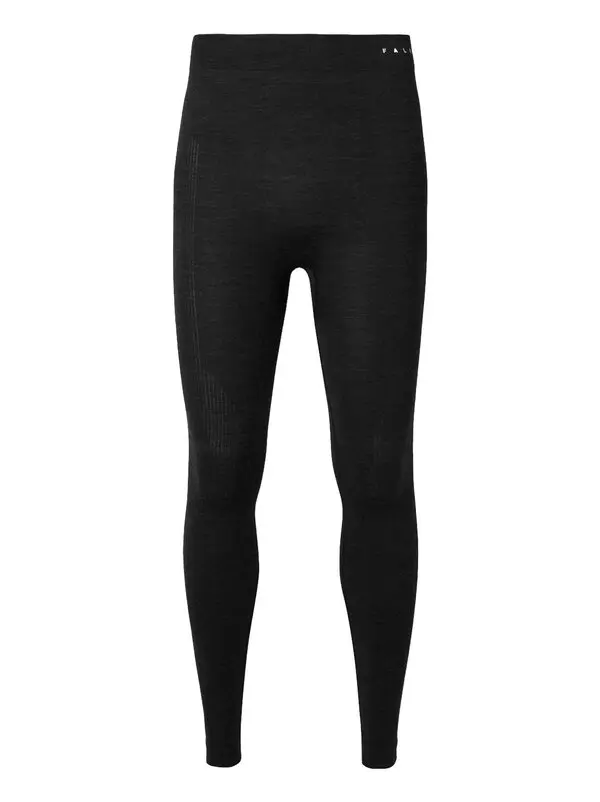 Falke Printed Virgin Wool-blend Ski Tights - Black