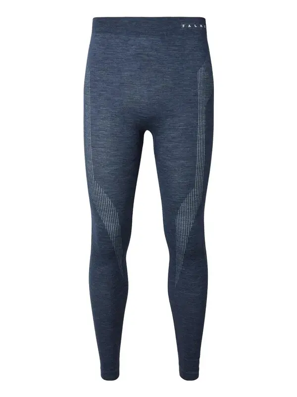 Falke Printed Virgin Wool-blend Ski Tights - Blue