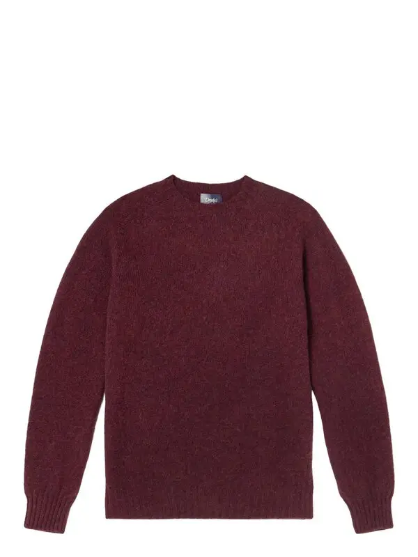 DRAKE'S Shetland Wool Sweater - Burgundy