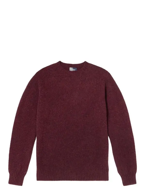 DRAKE'S Shetland Wool Sweater - Burgundy