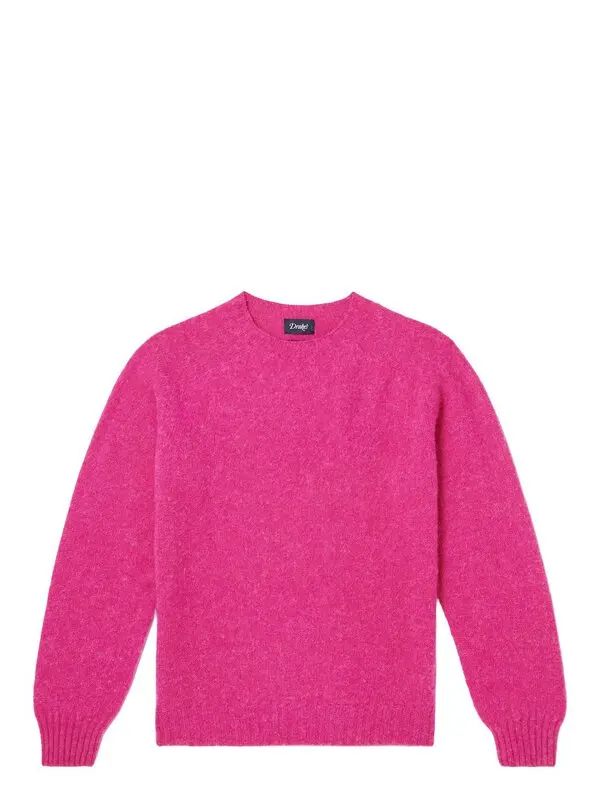 DRAKE'S Shetland Wool Sweater - Pink