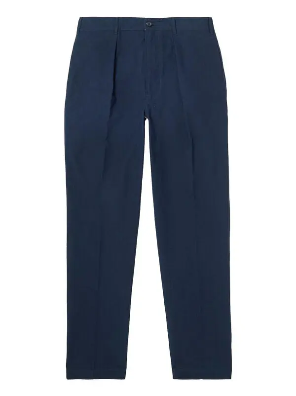 DRAKE'S Games Tapered Cotton-ripstop Trousers - Blue
