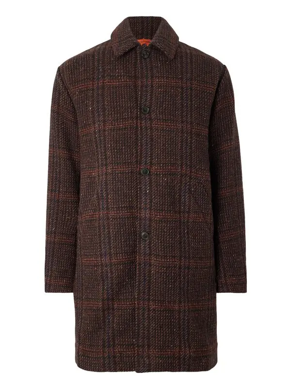 A KIND OF GUISE Manas Checked Virgin Wool-tweed Coat - Brown