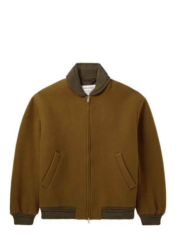 A KIND OF GUISE Virgin Wool And Cashmere-blend Bomber Jacket - Green