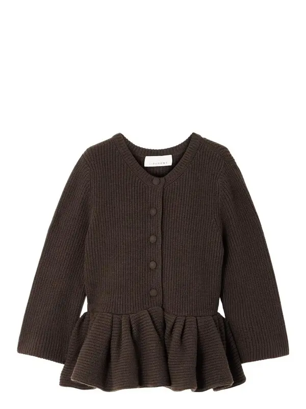 LIBEROWE Cashmere Ruffle-hem Cardigan - Brown