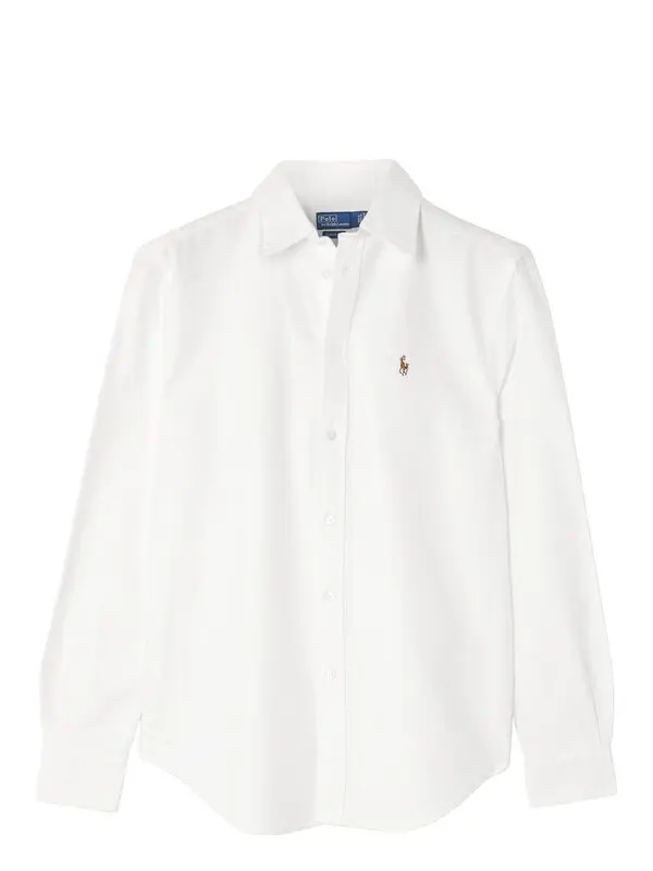 Polo Ralph Lauren Embroidered Cotton Oxford Shirt - White