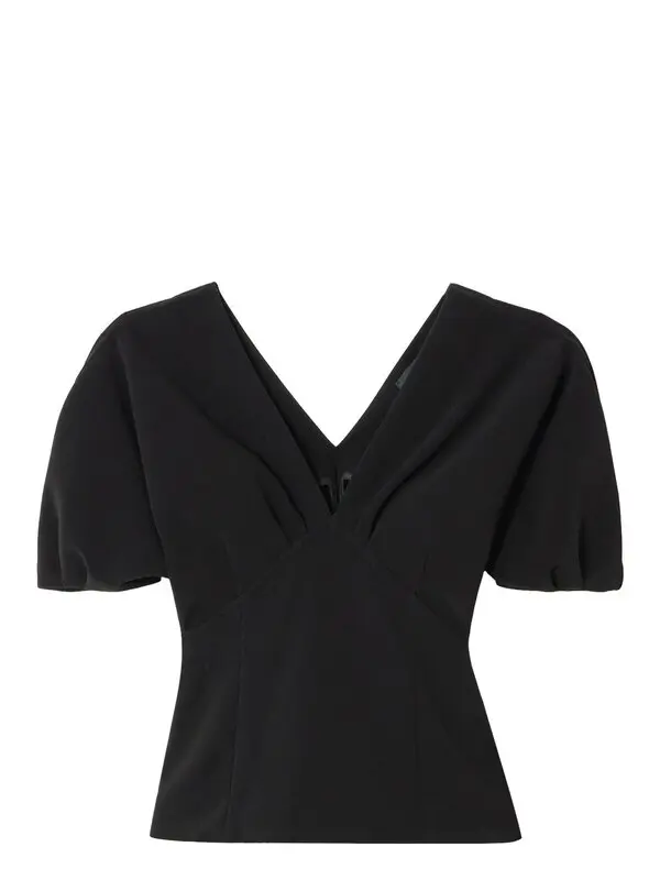 Proenza Schouler Darena Gathered Stretch-crepe Blouse - Black