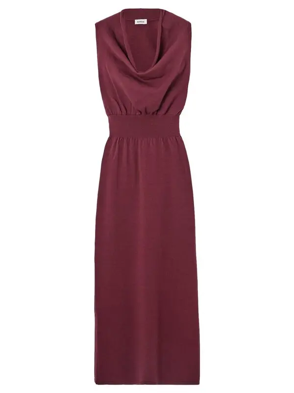 Simkhai Ramona Draped Wool-blend Midi Dress - Burgundy