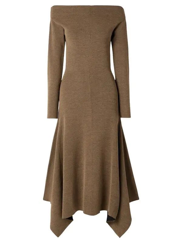 Proenza Schouler Romi Off-the-shoulder Asymmetric Dress - Neutrals