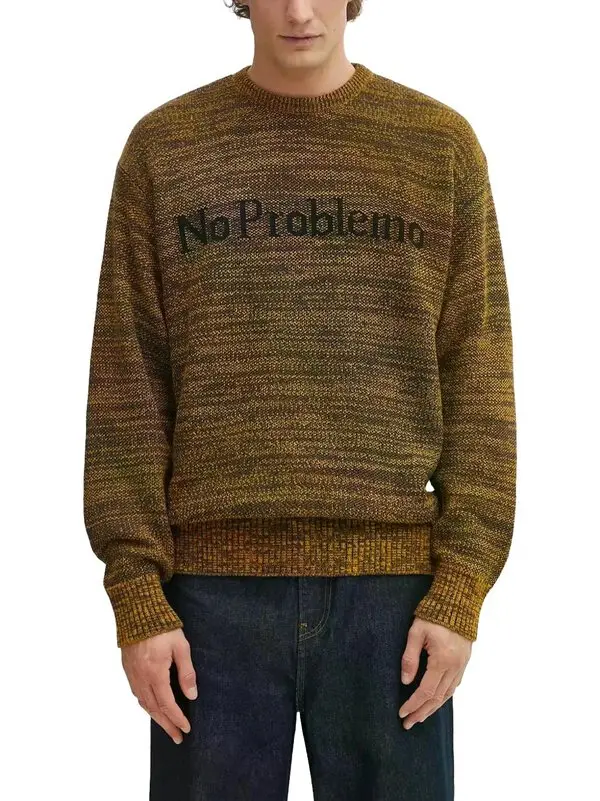 NO PROBLEMO Logo-detail Crew-neck Sweater - Brown