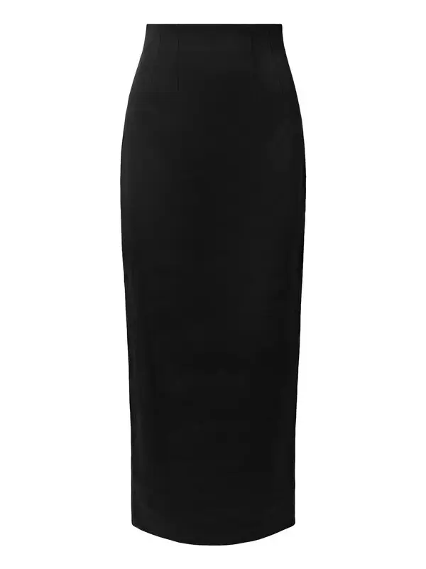 Khaite Loxley Satin-crepe Maxi Skirt - Black