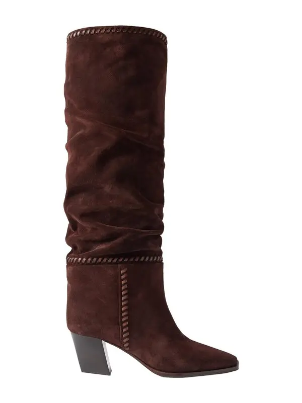 JIMMY CHOO Hart Whipstitched Knee Boots - Brown