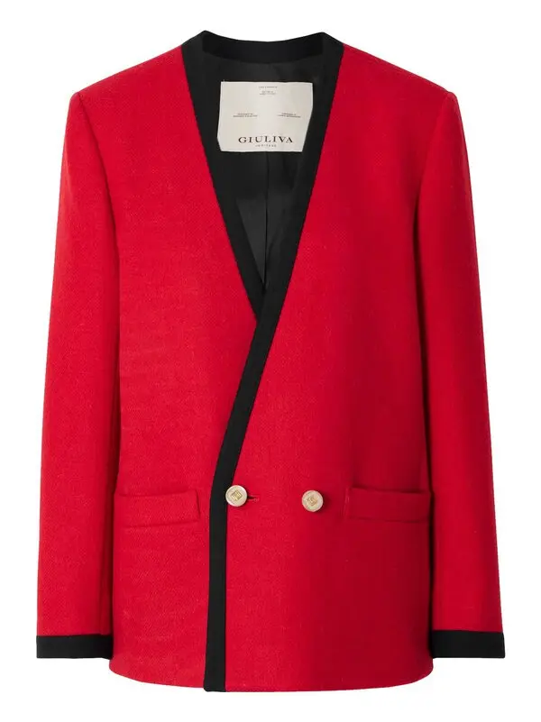 Giuliva Heritage The Charlotte Double-breasted Blazer - Red