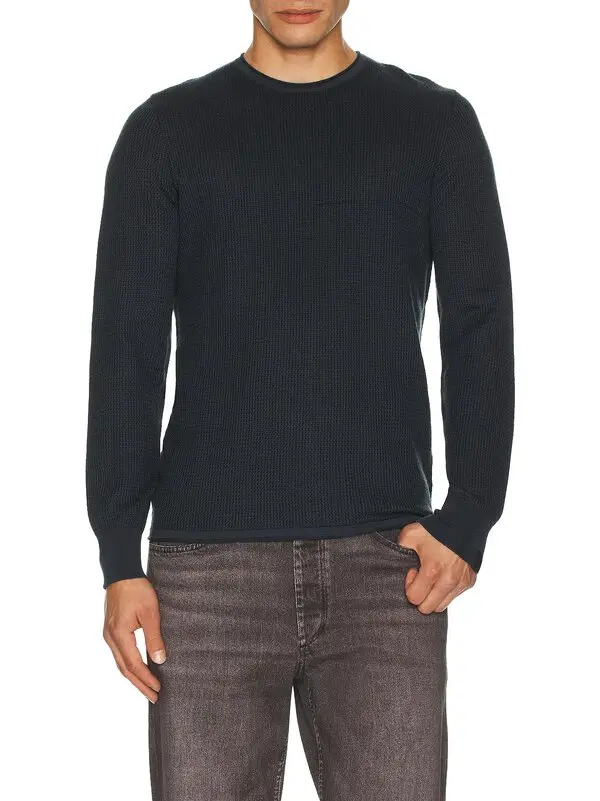 Rag & Bone Gregory Merino Crewneck Sweater - Navy