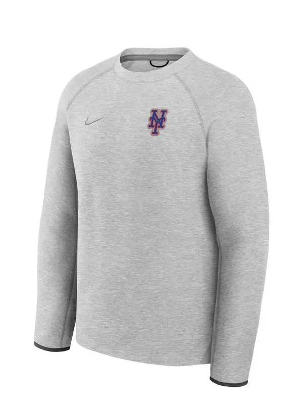 Nike New York Mets Tech Fleece Mlb Pullover Crew - Grey