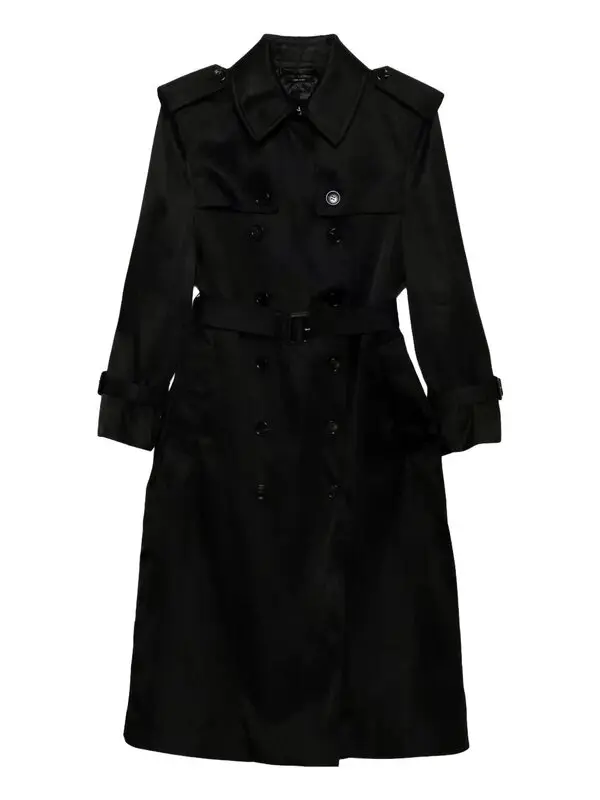 TOM FORD Leather Undercollar Trench Coat - Black