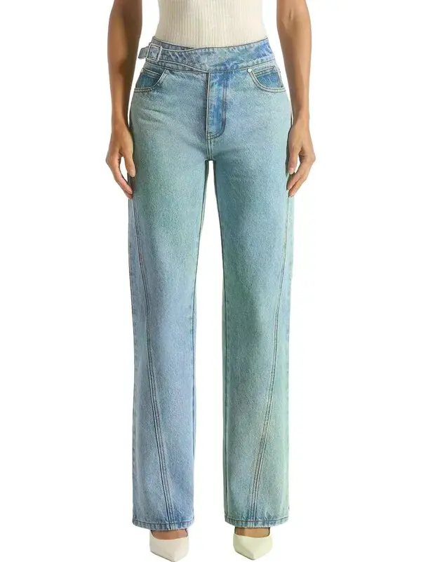 Manière De Voir Waist-adjuster Twisted-leg Jeans - Blue