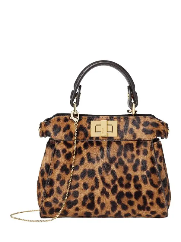 Fendi Nano Peekaboo Shoulder Bag With Leo Print - Animal Print
