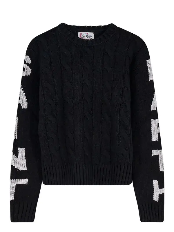 MC2 SAINT BARTH Malmo Cable Knit Sweater - Black