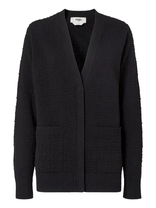 Fendi Wool And Cashmere Cardigan - Black