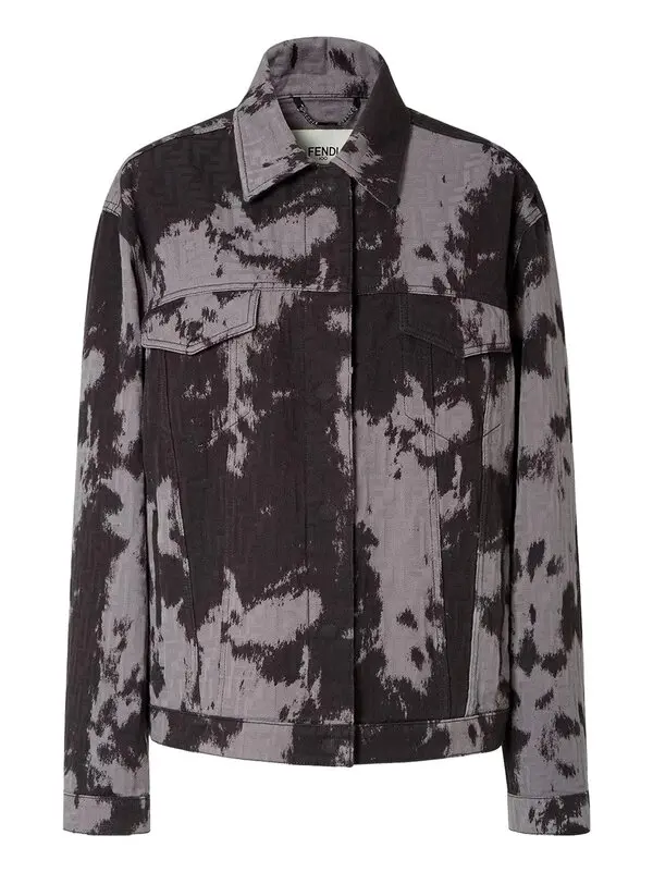 Fendi Ff Animalier Denim Jacket - Black