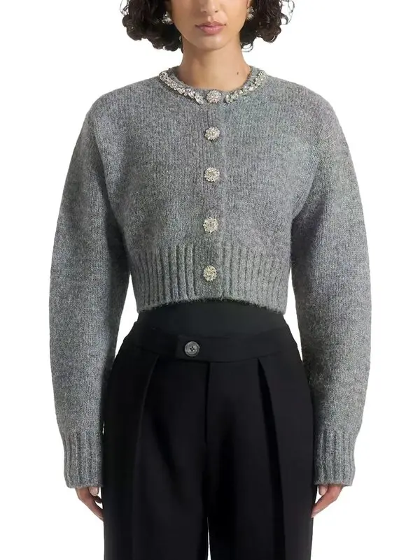 Manière De Voir Embellished Button Cardigan - Grey