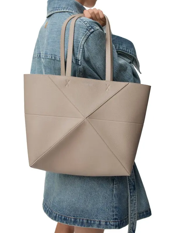 Loewe Medium Horizontal Puzzle Fold Tote - Clay