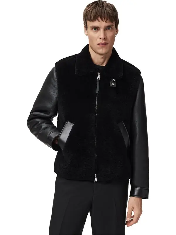 ALLSAINTS Conyer Shearling Pilot Jacket - Black