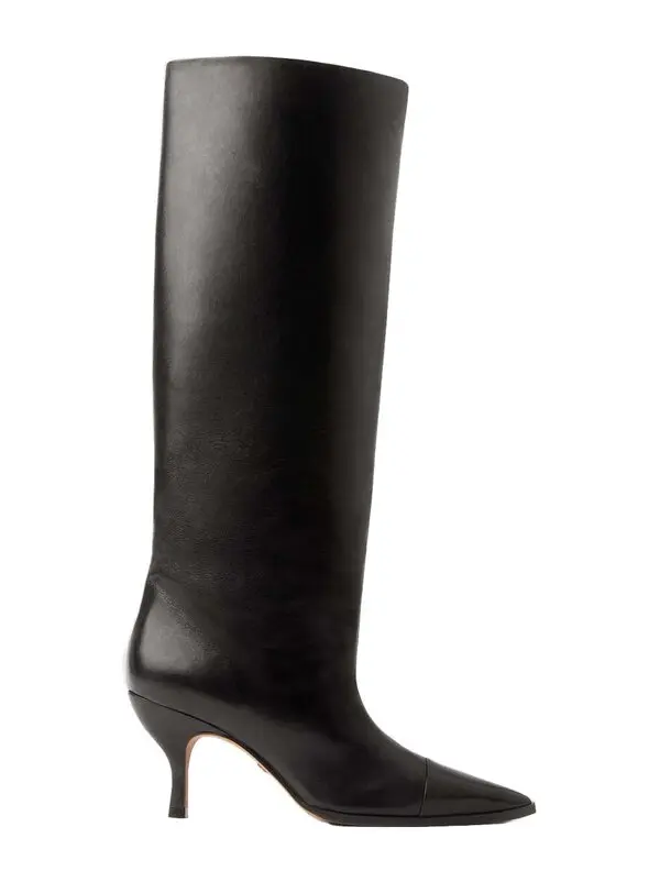 SANIA D'MINA Avenue High Wide Shaft Boots - Black